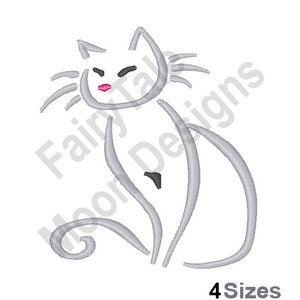 Cute Cat - Machine Embroidery Design, Cat Outline Embroidery Pattern ...