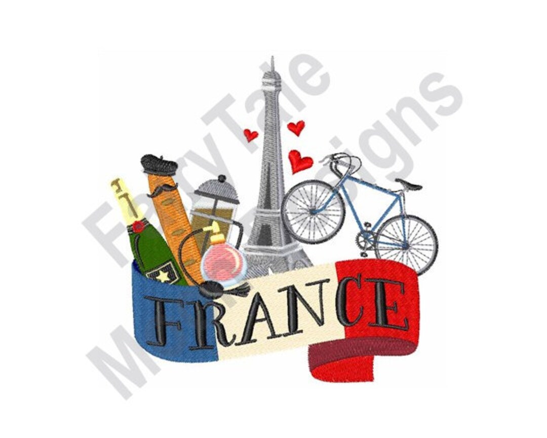 France - Machine Embroidery Design, French Flag Embroidery Pattern ...