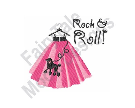 Rock & Roll Skirt Machine Embroidery Design Rock and Roll | Etsy