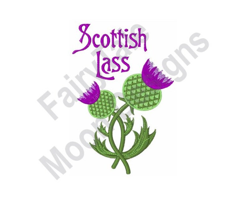 Scottish Lass Machine Embroidery Design Scotch Thistle - Etsy