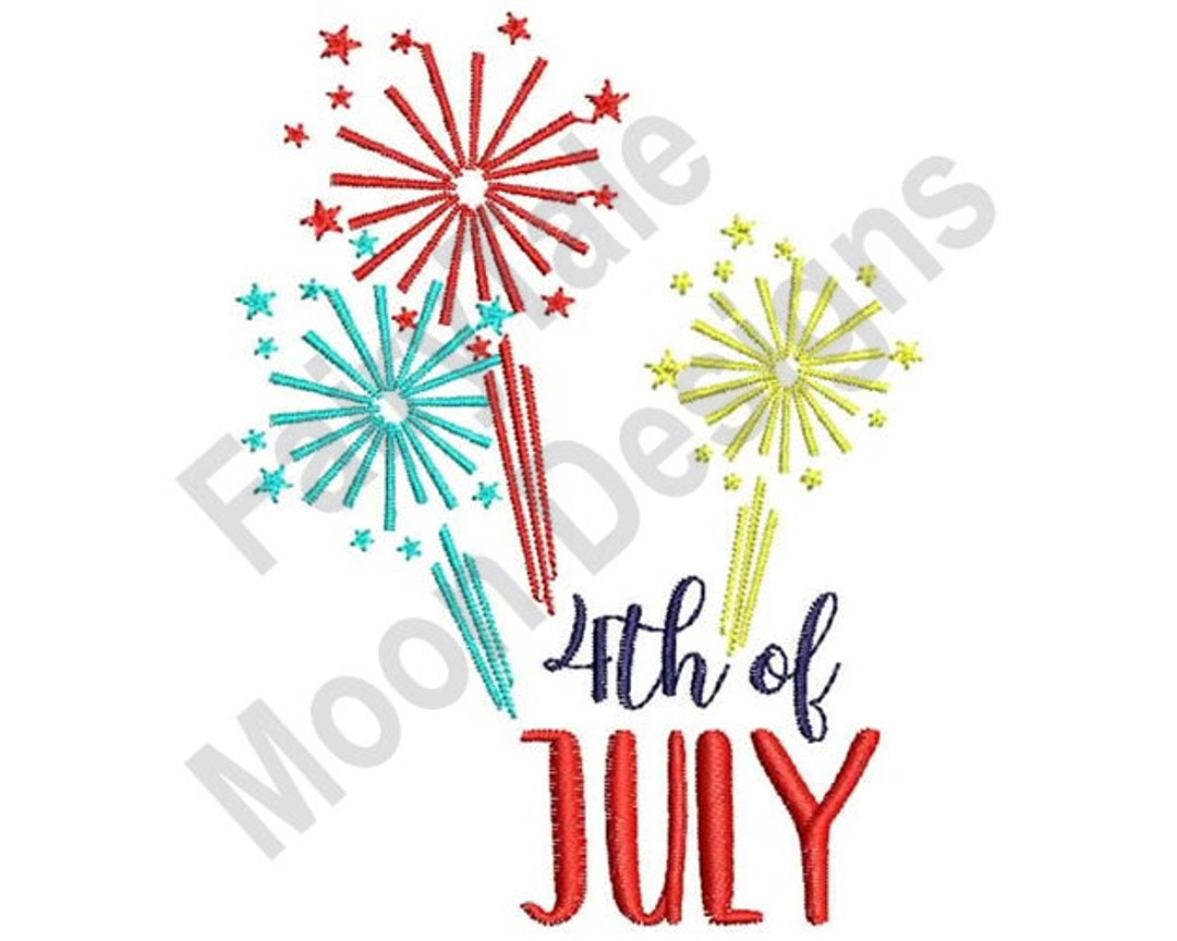 4th of July Fireworks Machine Embroidery Design, Usa Independence Day ...