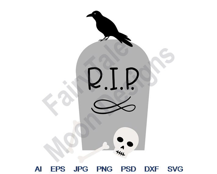 R.I.P. Svg Dxf Eps Png Jpg Vector Art Clipart Cut | Etsy