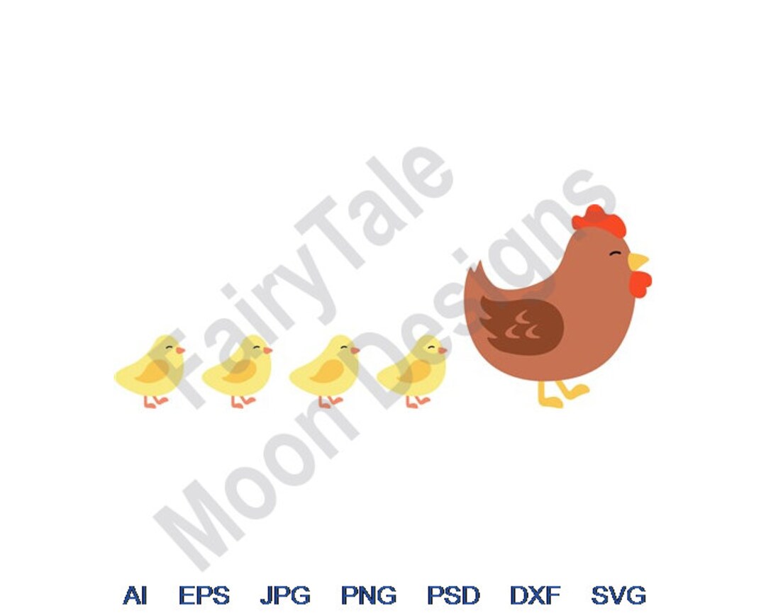 Hen & Chicks Svg, Dxf, Eps, Png, Jpg, Vector Art, Clipart, Cut File ...