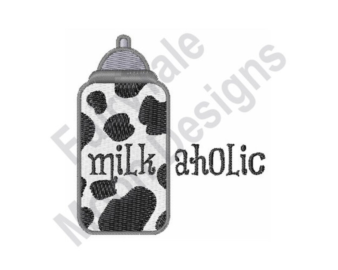 Milkaholic - Machine Embroidery Design, Baby Milk Bottle Embroidery ...