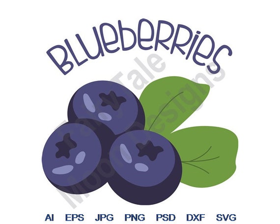 Blueberry Bunch Svg Dxf Eps Png Jpg Vector Art | Etsy