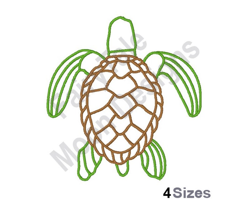 Turtle Machine Embroidery Design Turtle Outline Embroidery - Etsy
