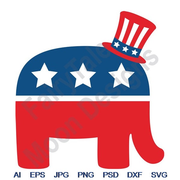 Republican Elephant Svg - Etsy