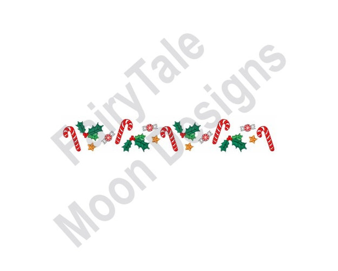 Christmas Border - Machine Embroidery Design, Christmas Candy Canes ...