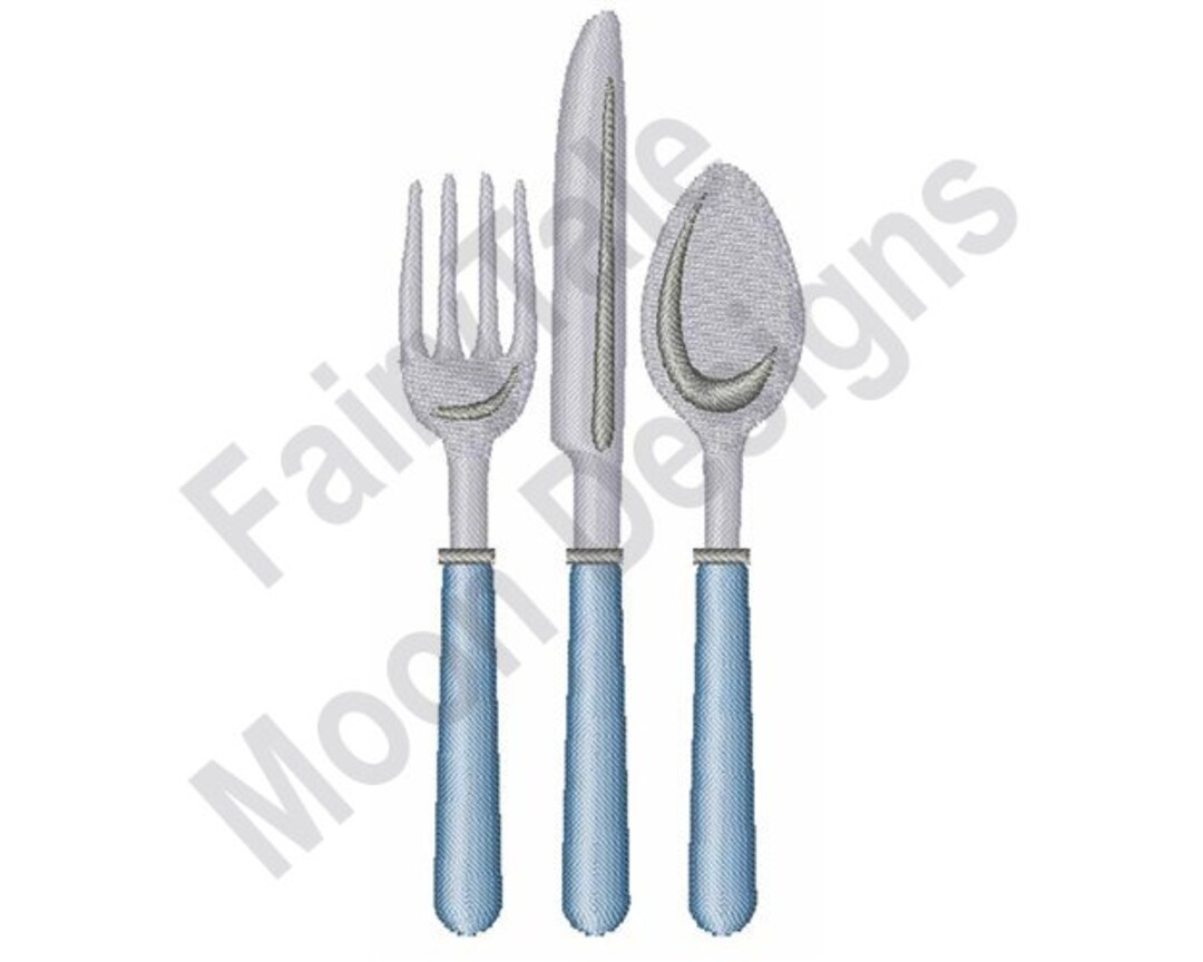 Knife, Fork & Spoon - Machine Embroidery Design, Silverware Embroidery ...