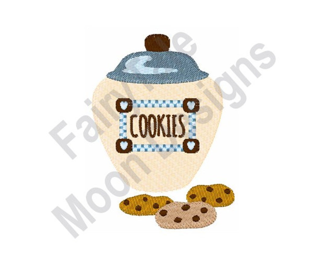 Jar of Cookies - Machine Embroidery Design, Chocolate Chip Cookie Jar ...