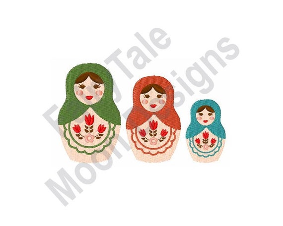 Russian Dolls Machine Embroidery Design Matryoshka Dolls | Etsy
