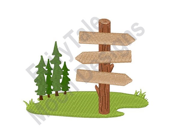 Forest Trail Sign Machine Embroidery Design Trail Arrow - Etsy