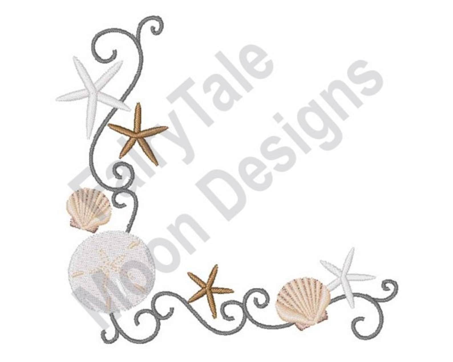 Nautical Corner - Machine Embroidery Design, Seashell & Seastar ...