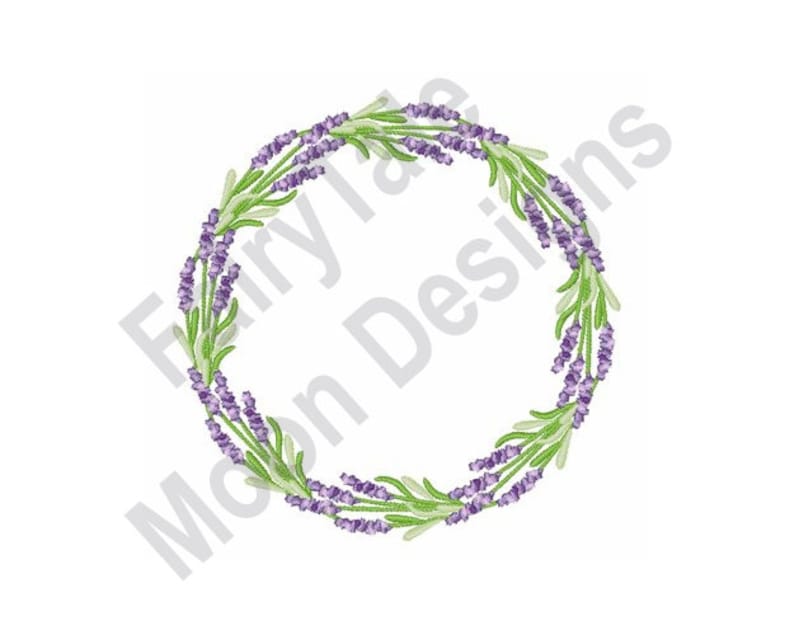 Lavender Circle - Machine Embroidery Design, Lavender Herb Embroidery ...