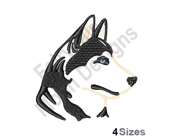 Husky Head Machine Embroidery Design Siberian Husky | Etsy