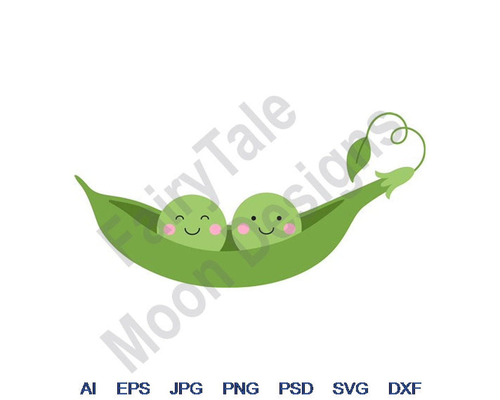 Peas in A Pod Svg Dxf Eps Png Jpg Vector Art Clipart - Etsy