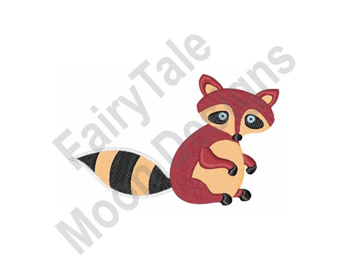 Raccoon Machine Embroidery Design Baby Raccoon Embroidery - Etsy