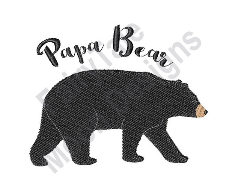 Papa Bear Machine Embroidery Design American Black Bear | Etsy