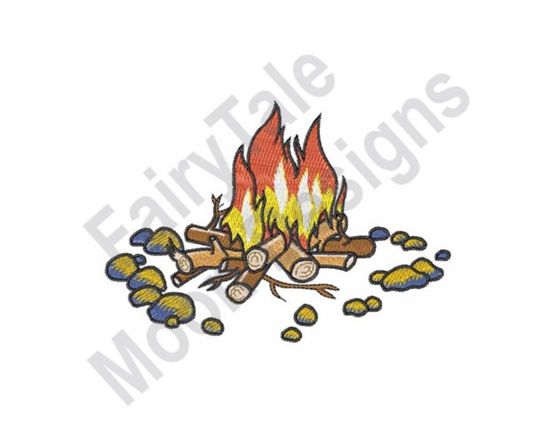 Campfire - Machine Embroidery Design, Campsite Fire Embroidery Design ...