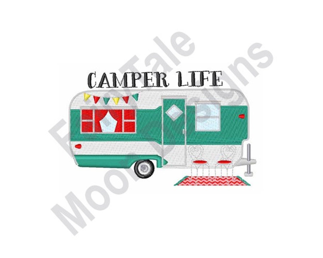 Camper Life - Machine Embroidery Design, Camper Embroidery Pattern ...