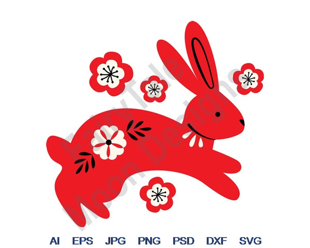 Rabbit Svg Dxf Eps Png Jpg Vector Art Clipart Cut - Etsy