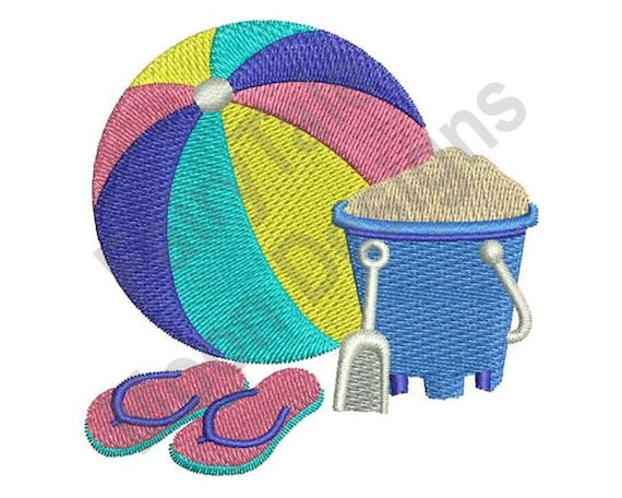 Beach Toys Machine Embroidery Design Children Sand Toys | Etsy