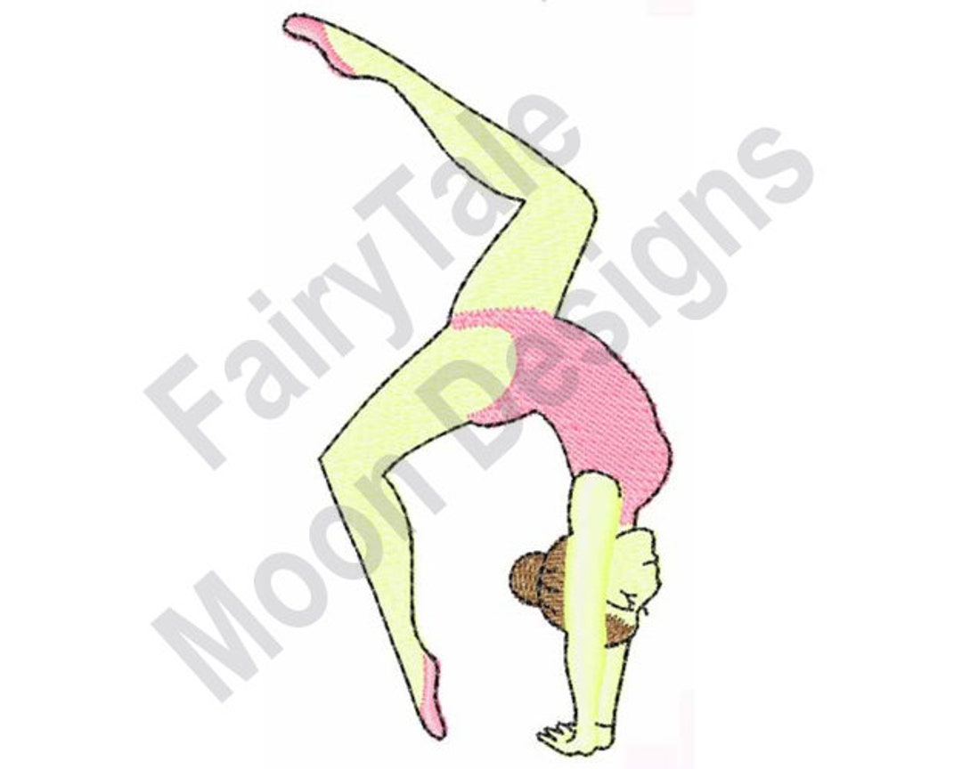 Gymnast - Machine Embroidery Design, Backbend Embroidery Pattern, Back ...