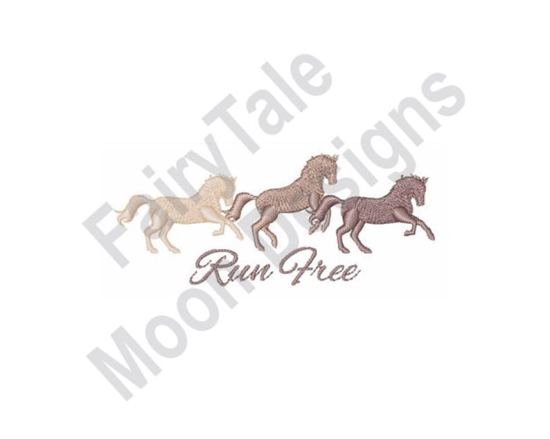 Run Free Machine Embroidery Design Running Horses - Etsy