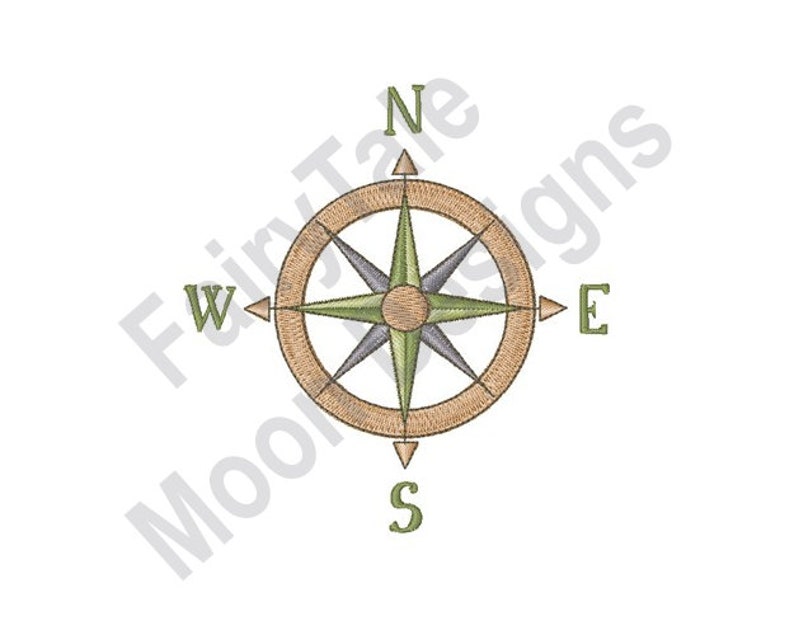 Compass Machine Embroidery Design Nautical Star Compass - Etsy