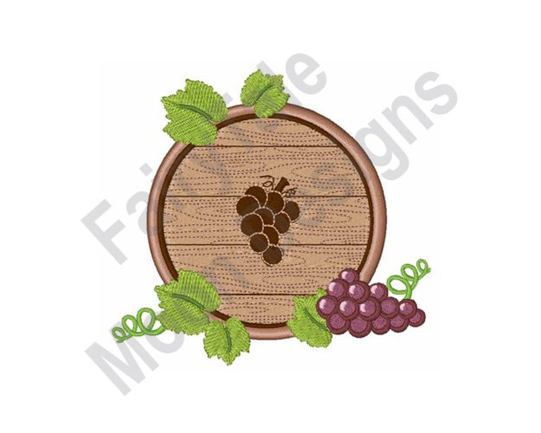 Wine Barrel - Machine Embroidery Design, Red Wine Barrel Embroidery ...
