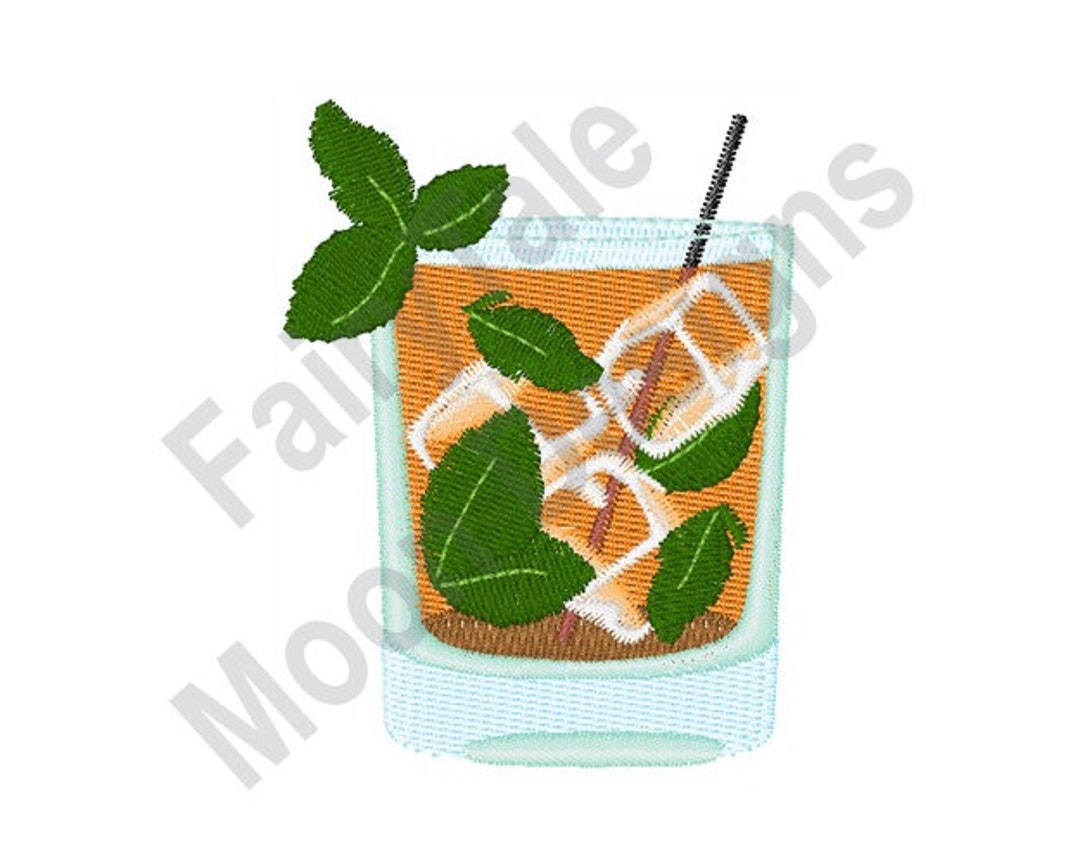 Mint Julep - Machine Embroidery Design, Cocktail Drink Embroidery ...
