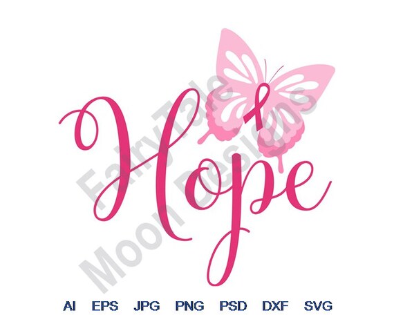 Hope Butterfly Svg Dxf Eps Png Jpg Vector Art Clipart - Etsy