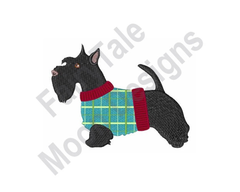 Scottie Machine Embroidery Design Scottish Terrier - Etsy