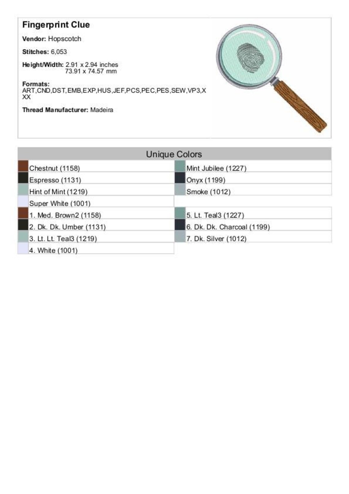 Fingerprint Clue - Machine Embroidery Design, Detective Magnifying ...