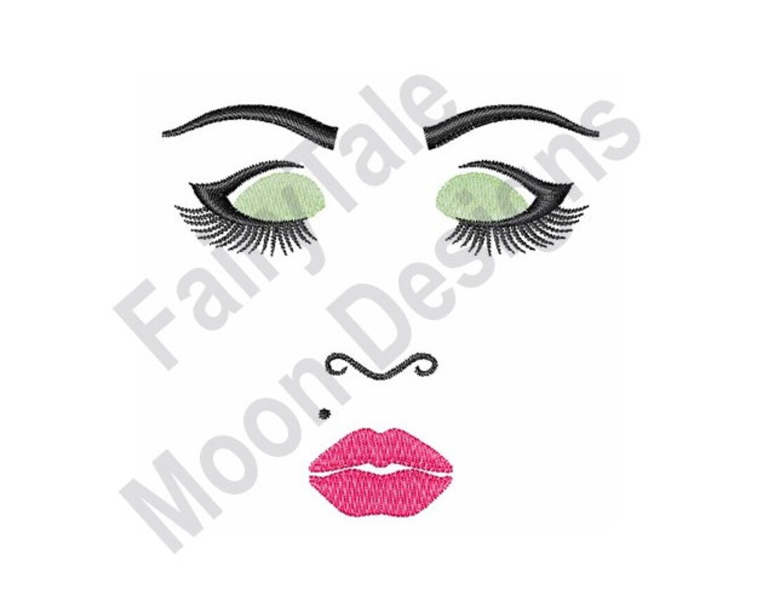 Woman's Face Machine Embroidery Design Beauty Girl - Etsy