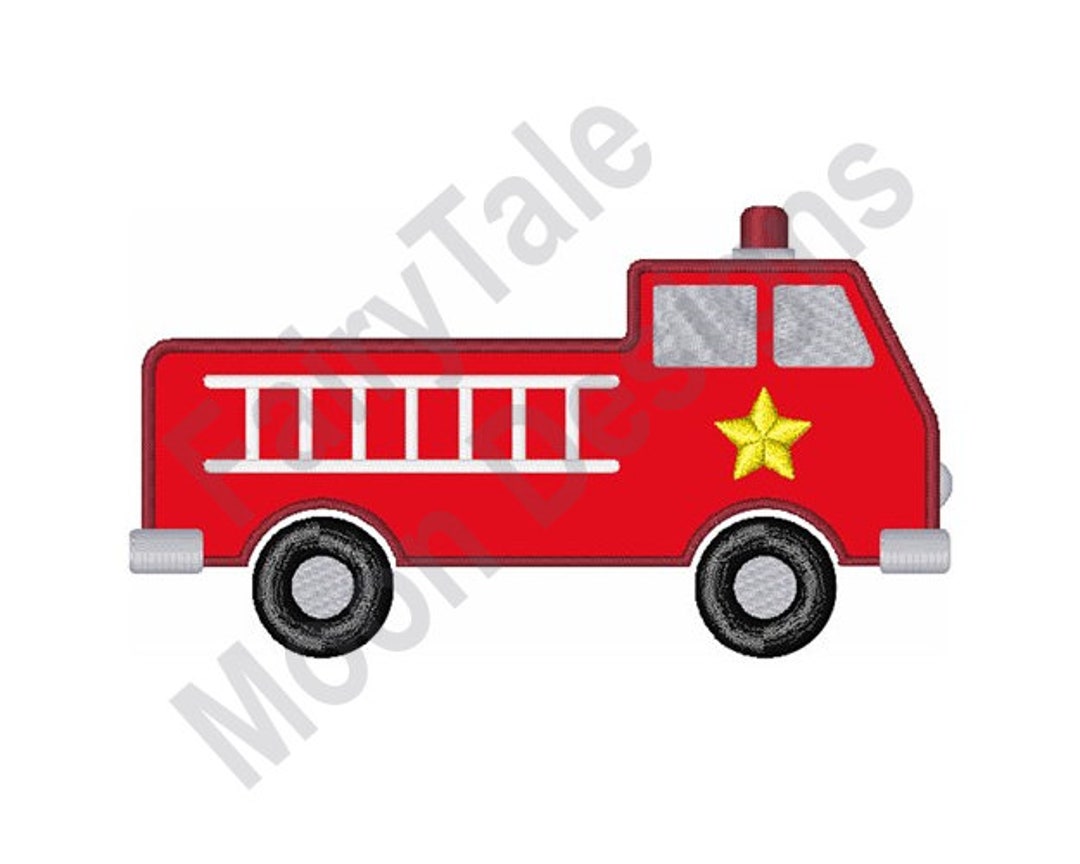 Fire Truck Machine Embroidery Design, Fire Truck Embroidery Pattern ...