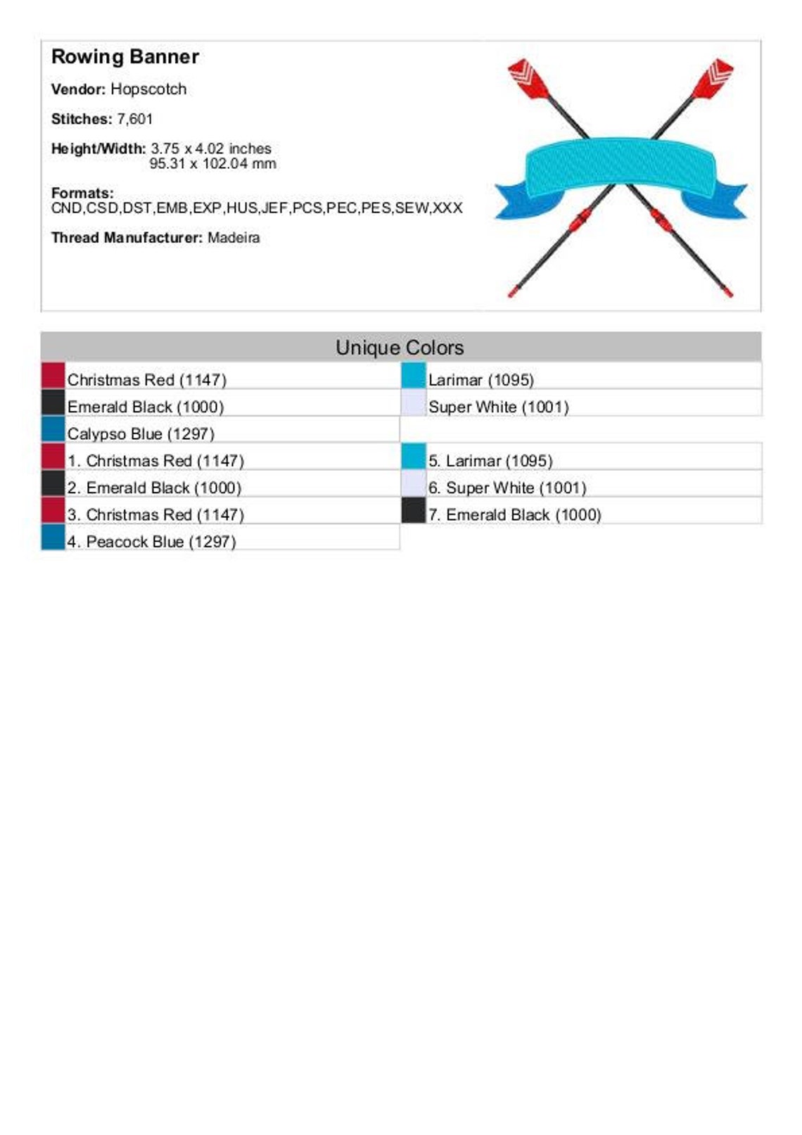 Rowing Banner - Machine Embroidery Design, Crossed Oars Embroidery ...