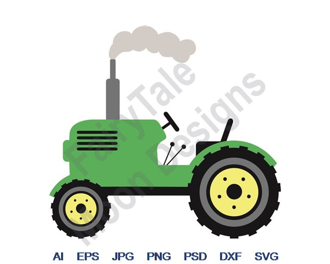 Farm Tractor Svg, Dxf, Eps, Png, Jpg, Vector Art, Clipart, Cut File ...