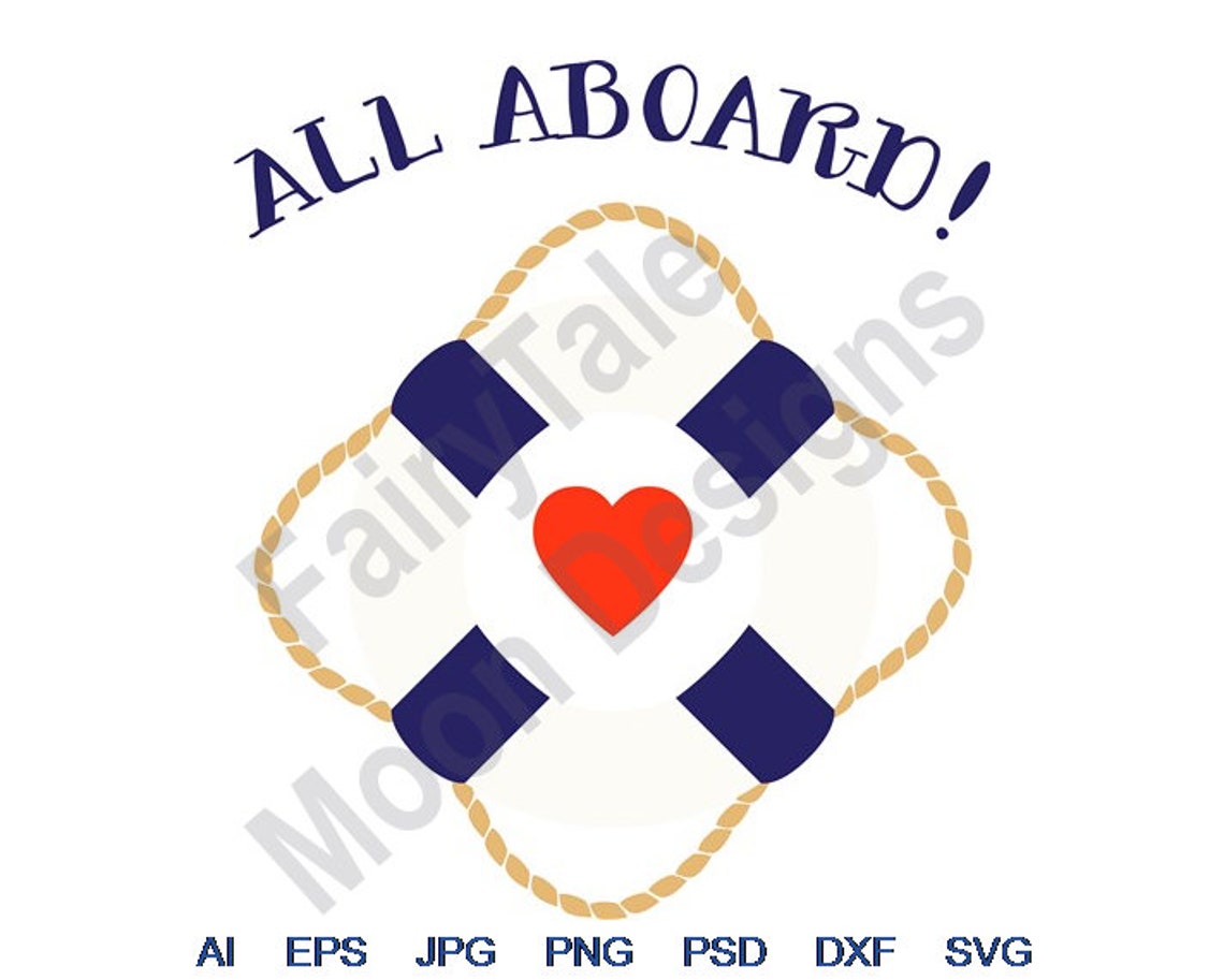 All Aboard Svg Dxf Eps Png Jpg Vector Art Clipart Cut - Etsy