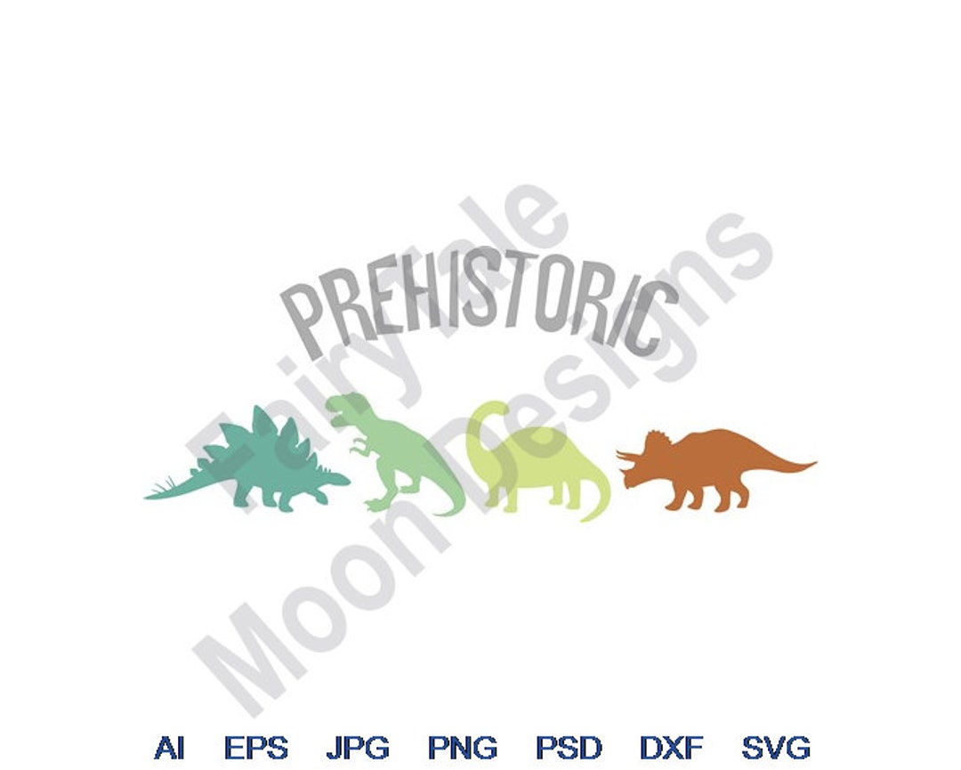 Prehistoric Dinosaurs Border Svg, Dxf, Eps, Png, Jpg, Vector Art ...