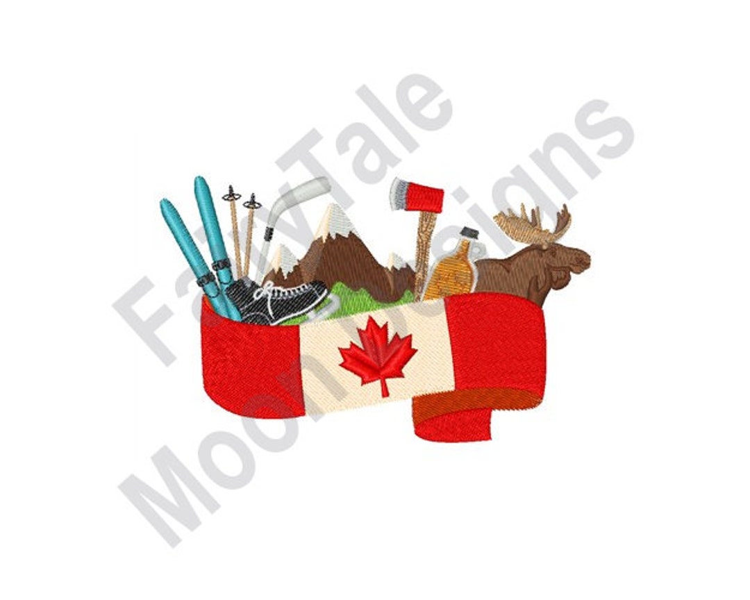 Canada Machine Embroidery Design Canadian Flag Embroidery - Etsy
