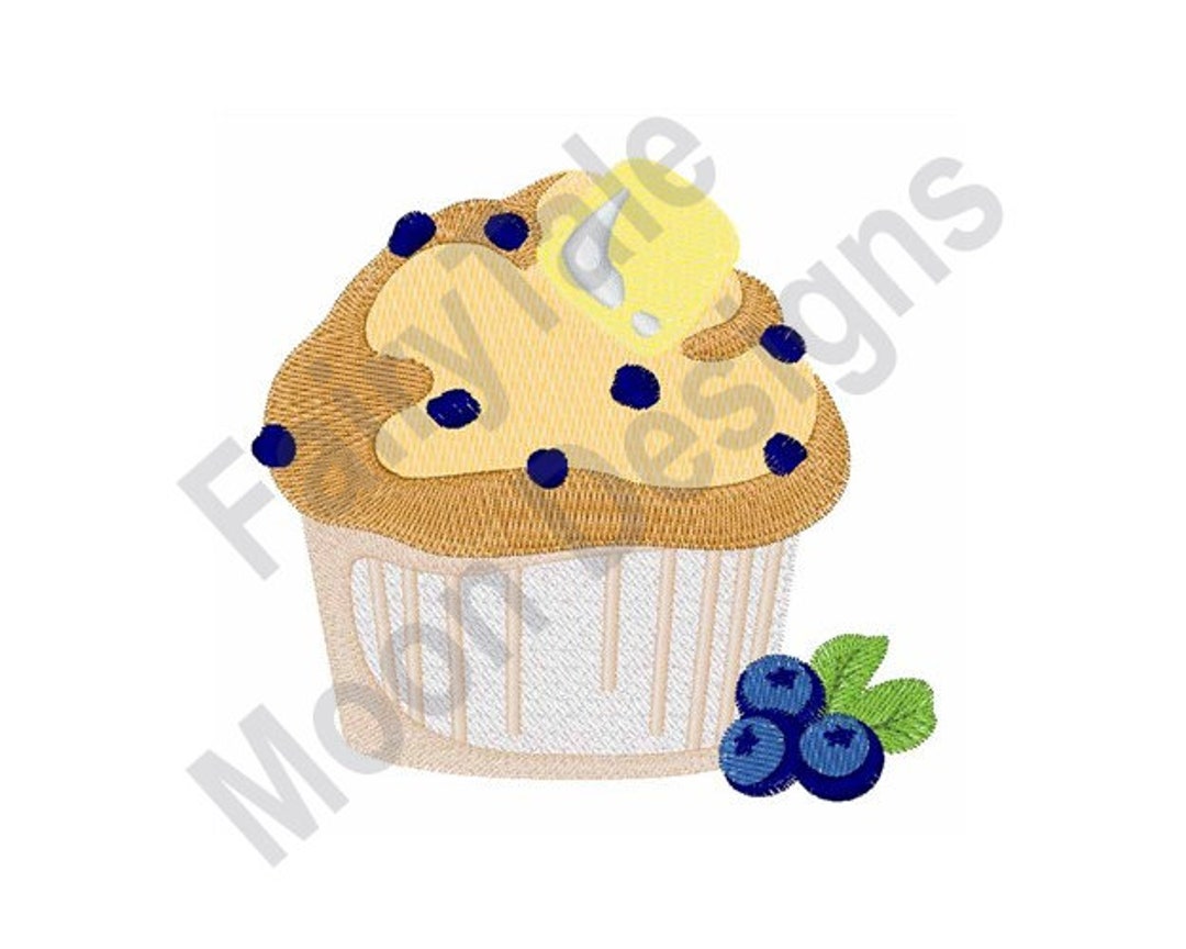 Blueberry Muffin - Machine Embroidery Design, Cupcake Embroidery Design ...