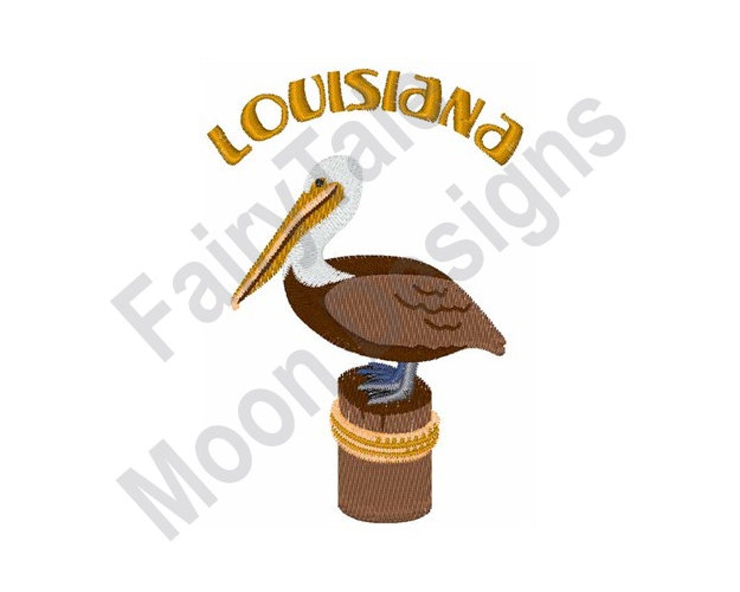 Louisiana Pelican - Machine Embroidery Design, Brown Pelican Embroidery ...