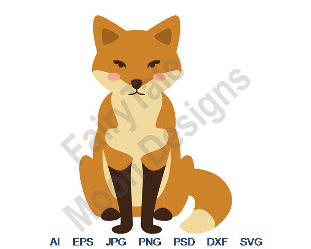 Red Fox Svg, Dxf, Eps, Png, Jpg, Vector Art, Clipart, Cut File, Baby ...