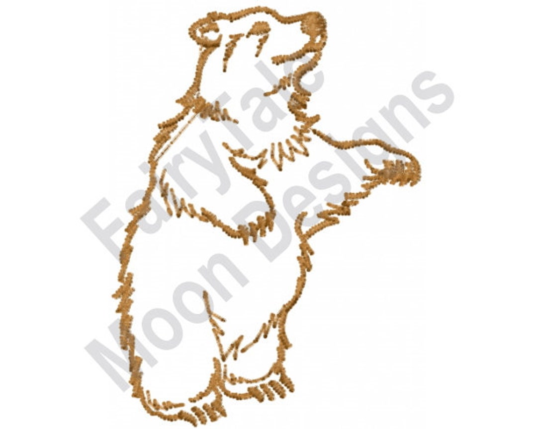 Standing Bear - Machine Embroidery Design, Bear Outline Embroidery ...