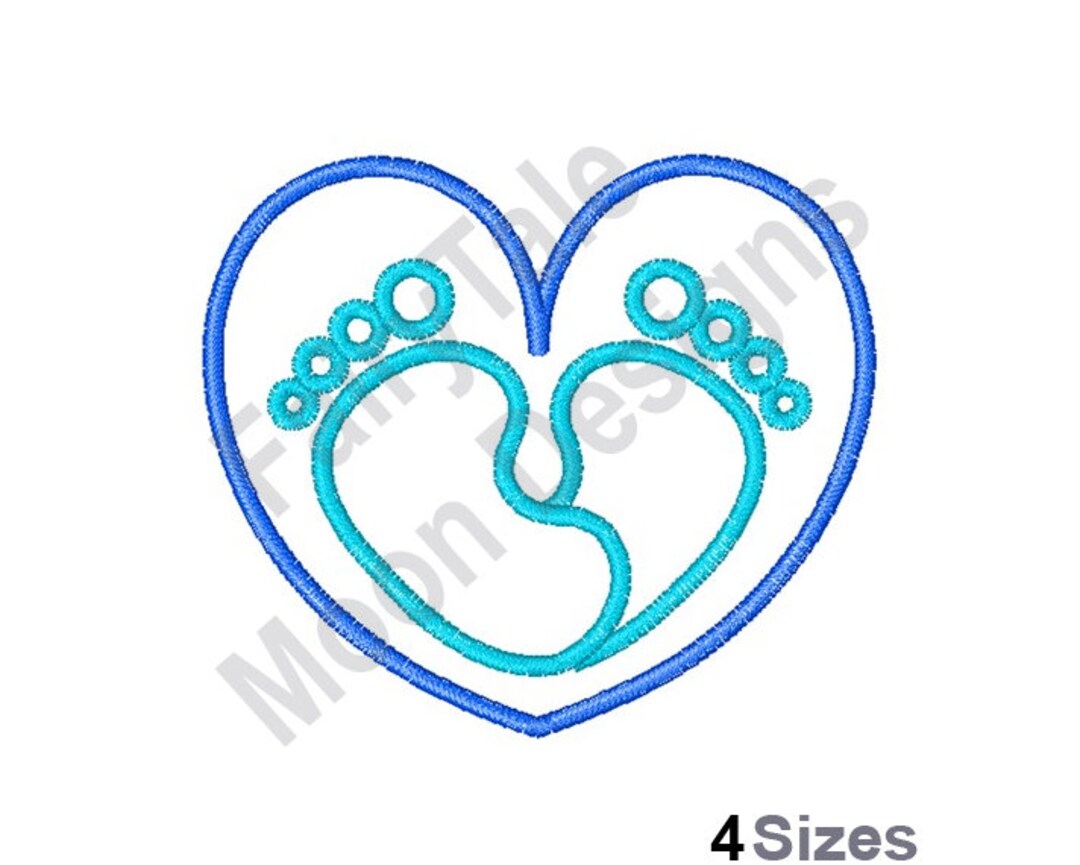 Baby Boy Feet Machine Embroidery Design, Baby Feet Outline Embroidery ...