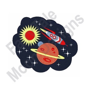 Outer Space - Machine Embroidery Design, Planet & Sun Embroidery Design ...