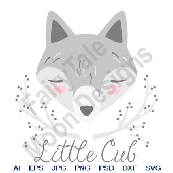 Baby Wolf Face Svg - Etsy