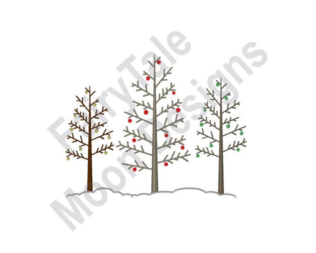 Winter Trees - Machine Embroidery Design, Christmas Trees Embroidery ...