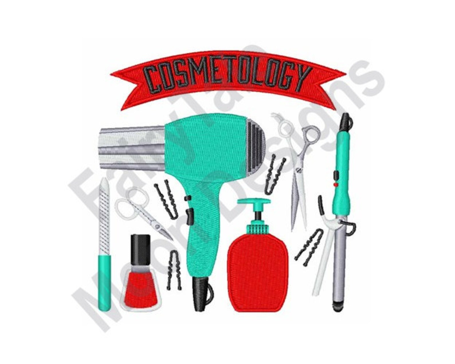 Cosmetology Machine Embroidery Design Cosmetology Tools - Etsy